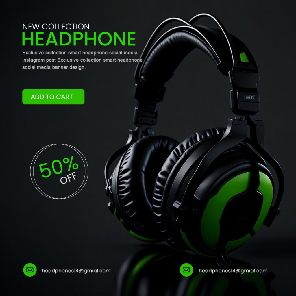 New headphone social media post - MasterBundles
