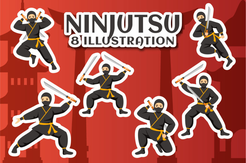 8 Ninjutsu Ninja Shinobi Illustration - MasterBundles