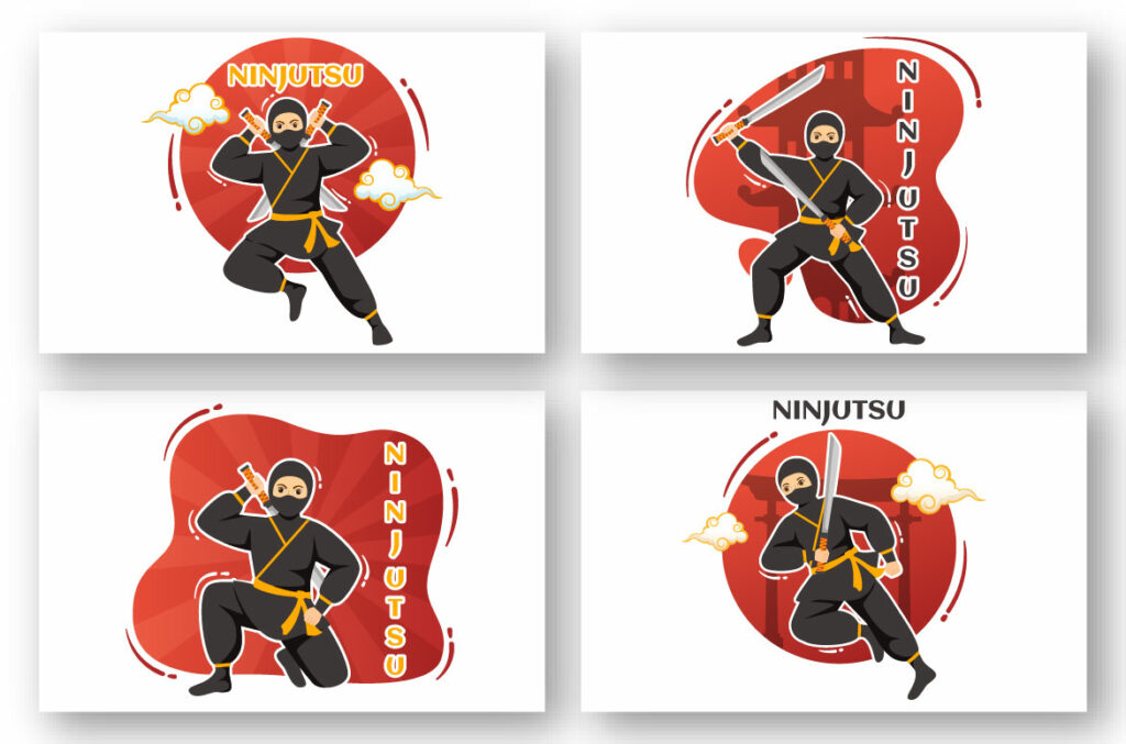 8 Ninjutsu Ninja Shinobi Illustration - MasterBundles