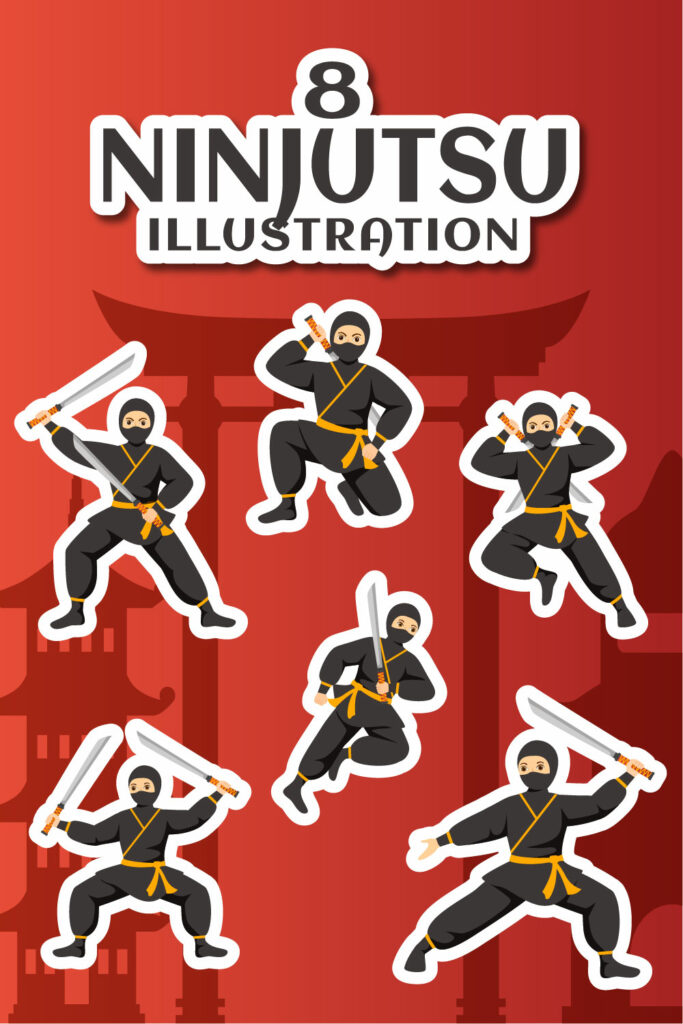 8 Ninjutsu Ninja Shinobi Illustration - MasterBundles