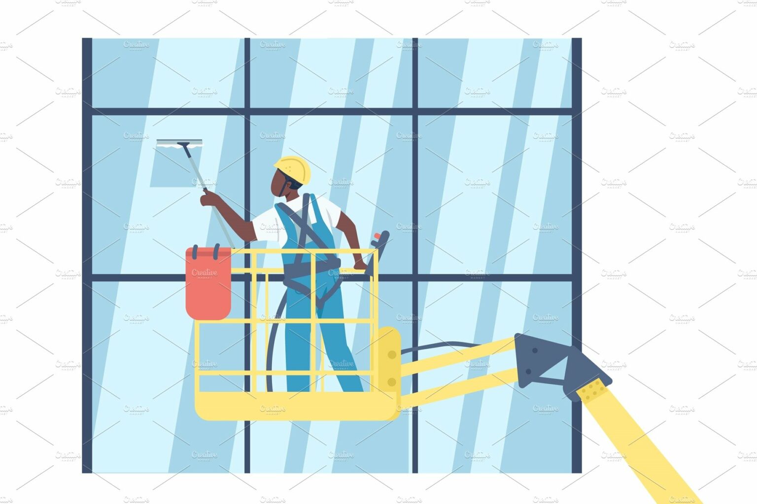 Cleaner washing windows character – MasterBundles