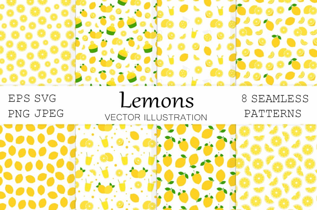 Lemon pattern. Lemon background – MasterBundles