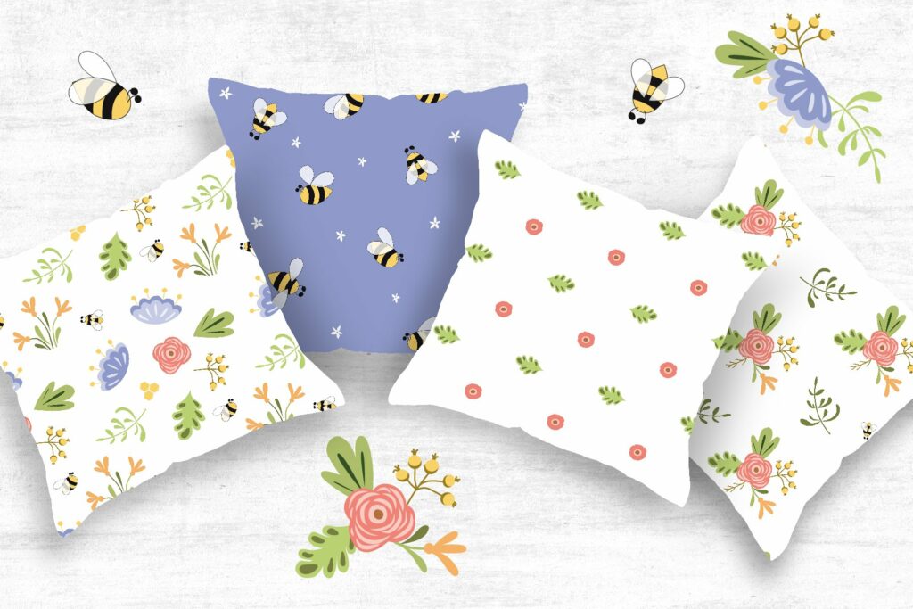 Summer Bee Patterns & Elements – MasterBundles