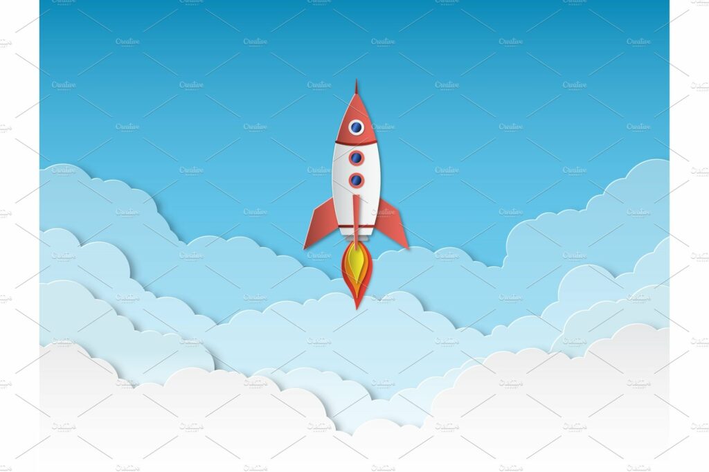 Rocket paper cut. Rockets launch – MasterBundles