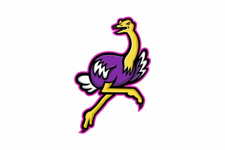 Ostrich Running Mascot – MasterBundles