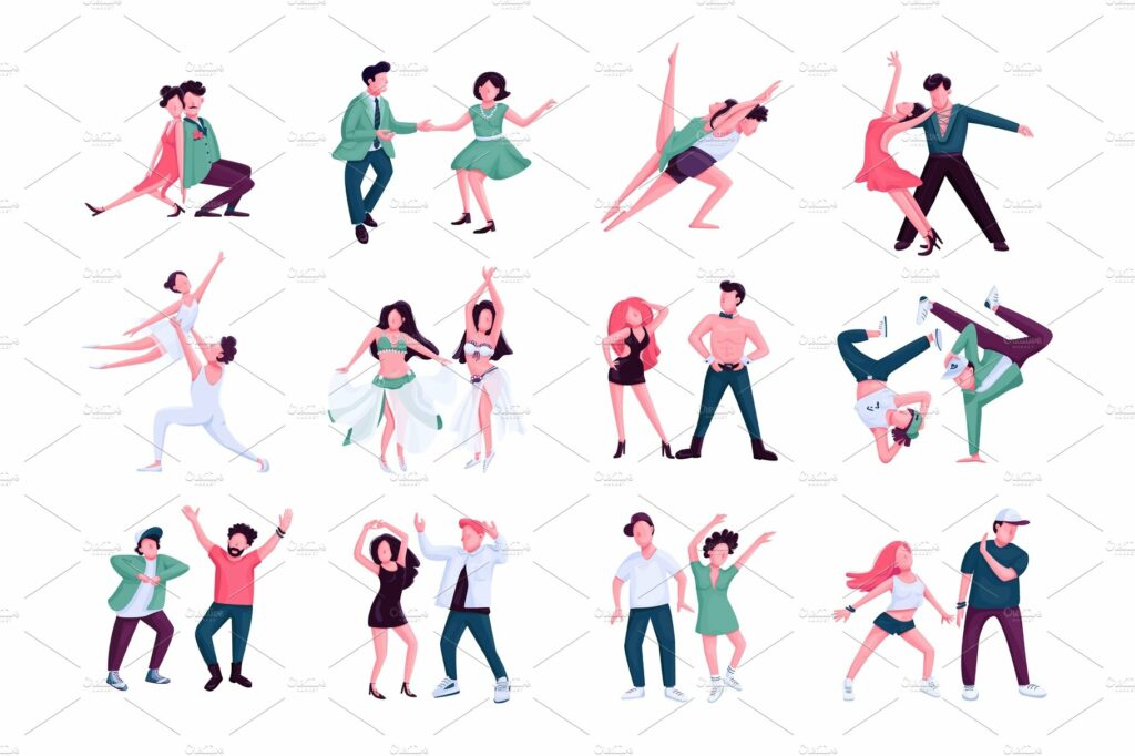 Partner dance characters set – MasterBundles