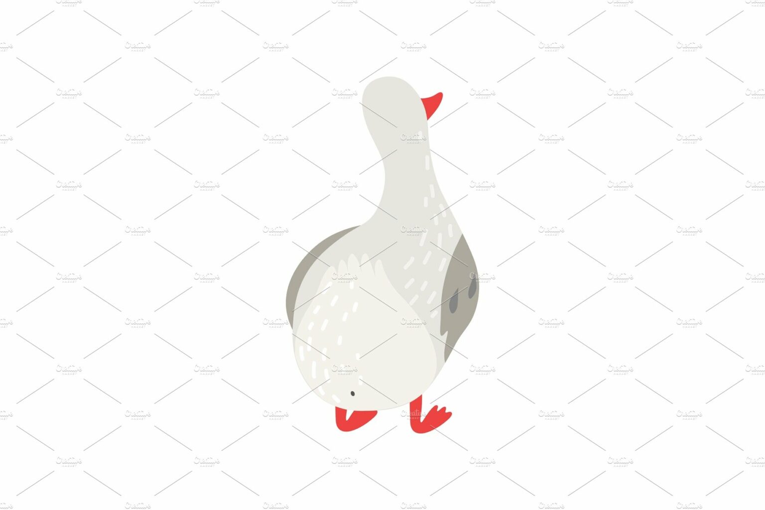 Cute White Goose Cartoon Character – MasterBundles