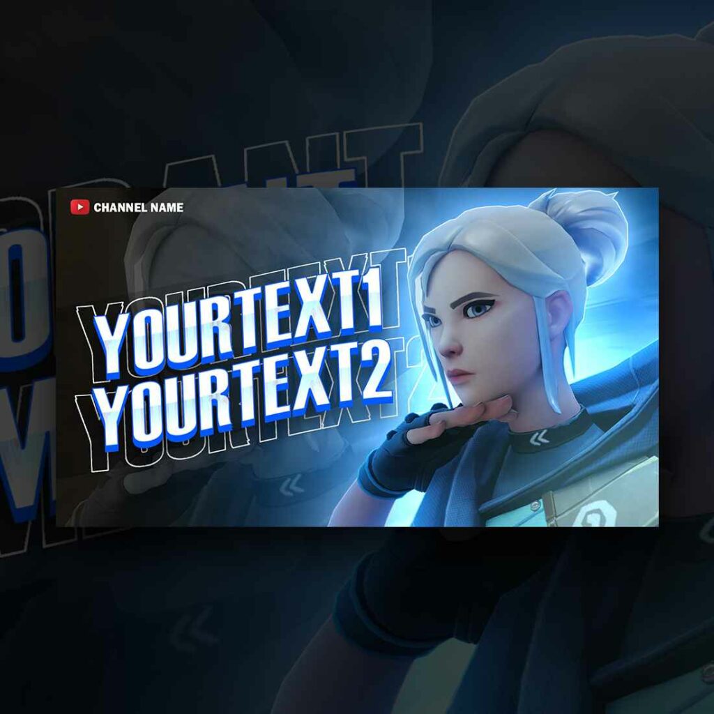 Valorant Jett Thumbnail blue photoshop psd by imphotion