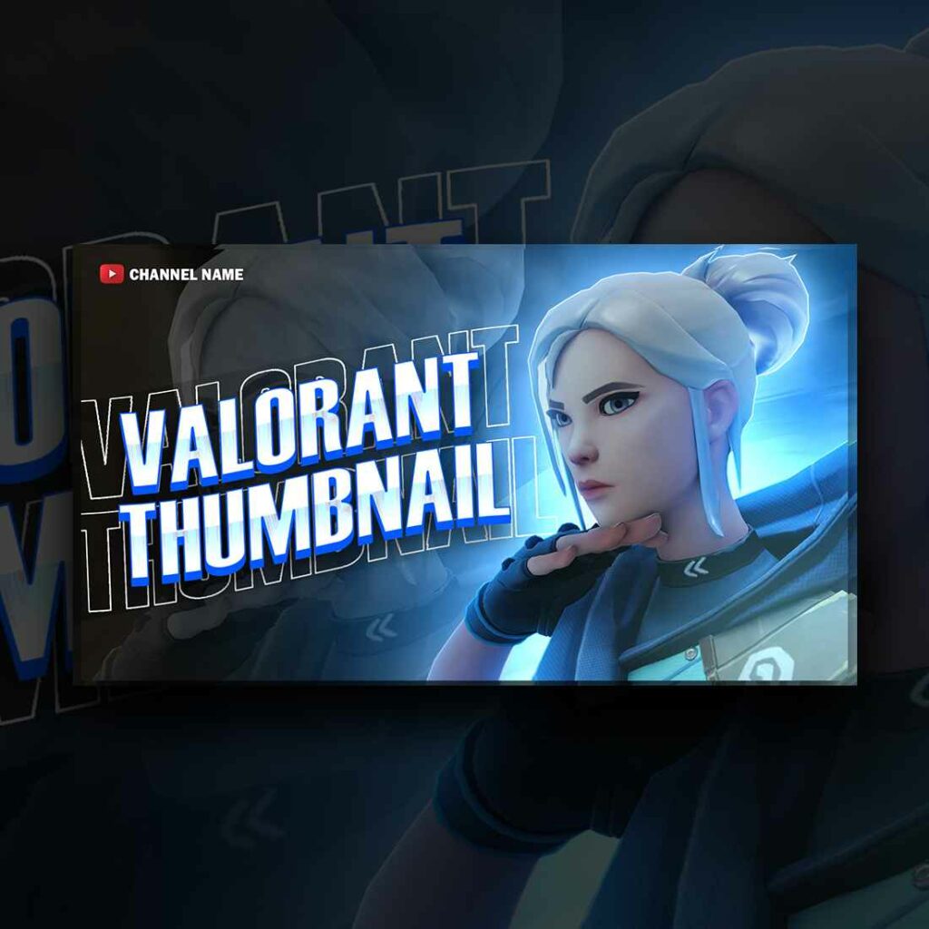 Valorant Jett Thumbnail blue photoshop psd by imphotion