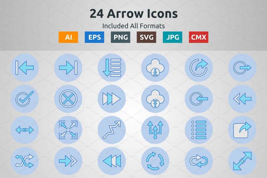 Blue Filled Circle Arrow Icons – MasterBundles