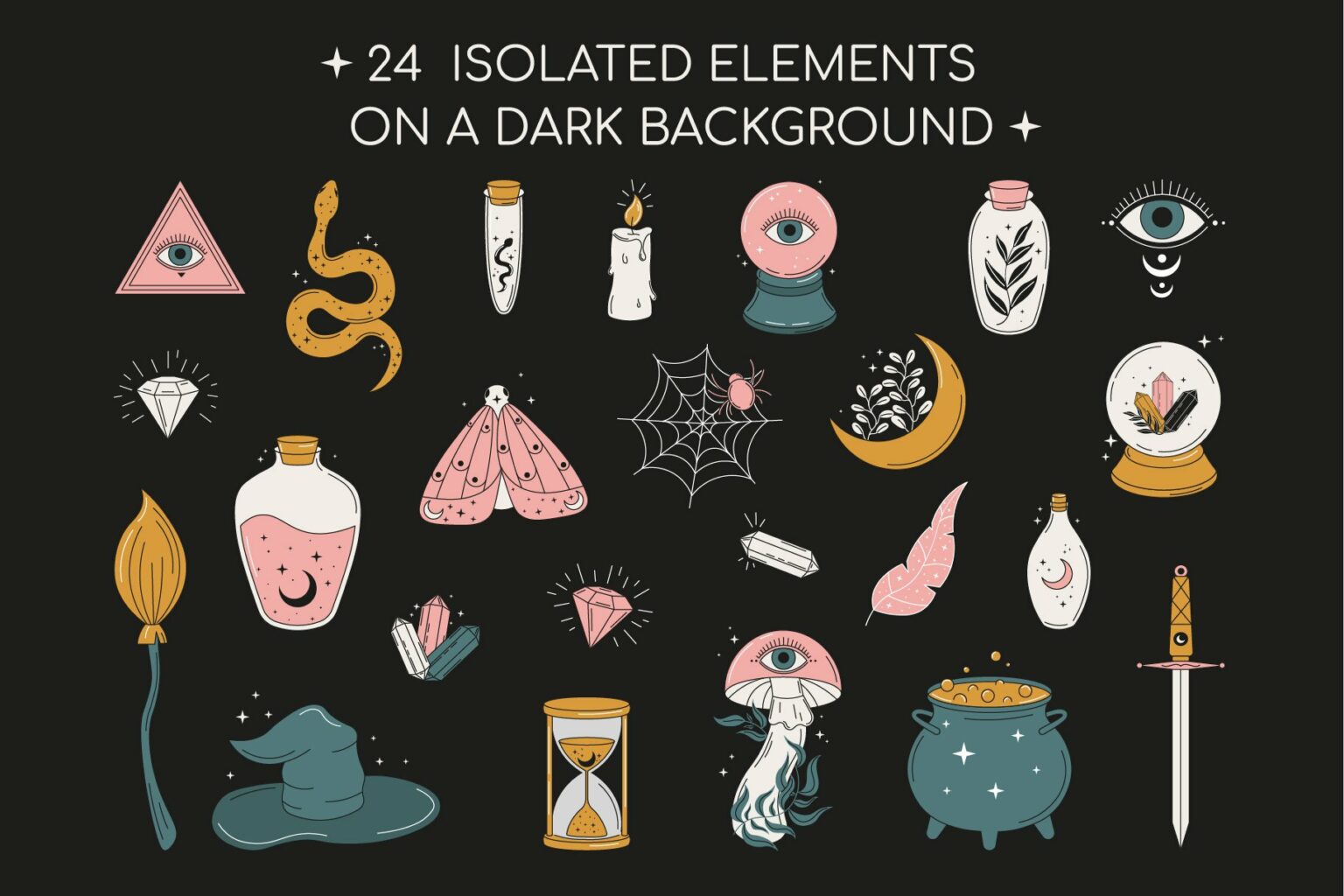 Vector Magic Witchcraft Elements Set – MasterBundles