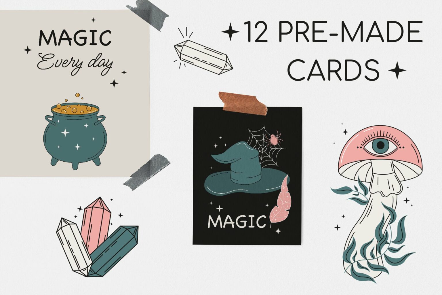 Vector Magic Witchcraft Elements Set – MasterBundles