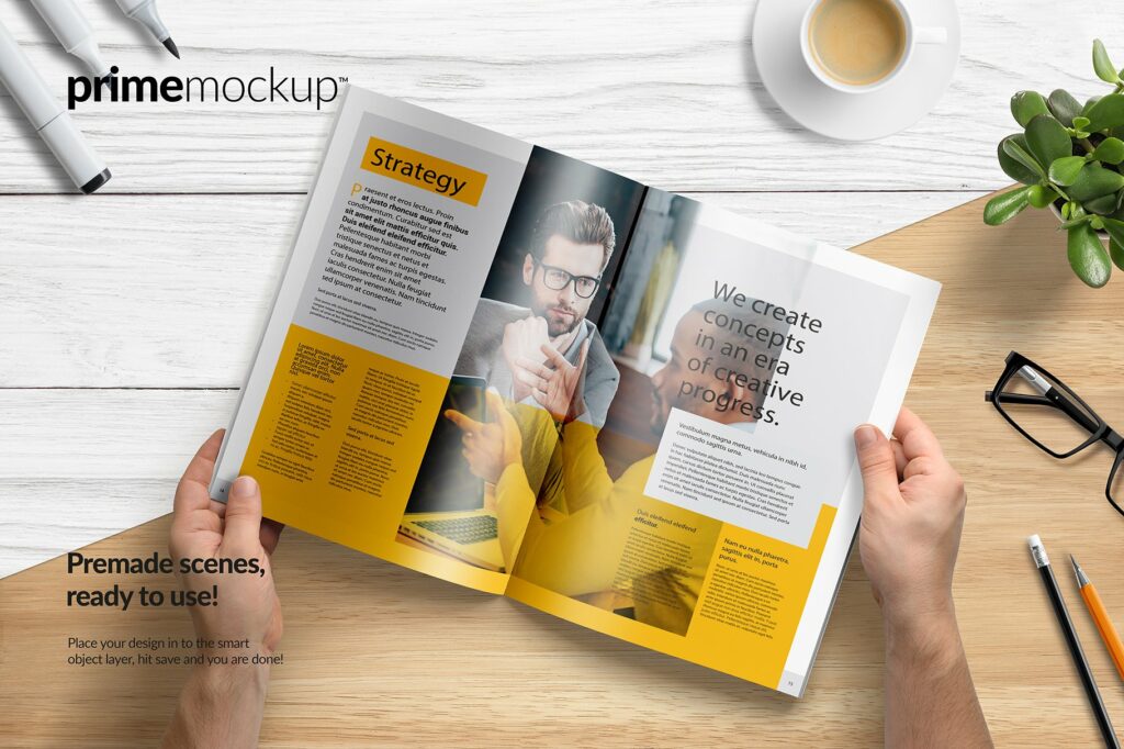 A4 Portrait Brochure Magazine Mockup – MasterBundles