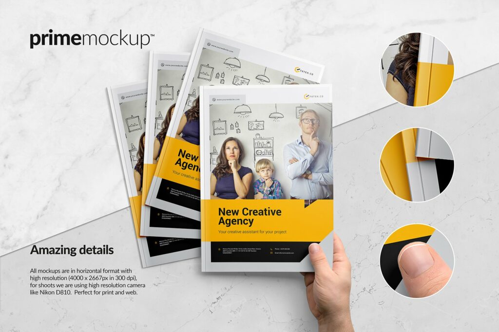 A4 Portrait Brochure Magazine Mockup – MasterBundles