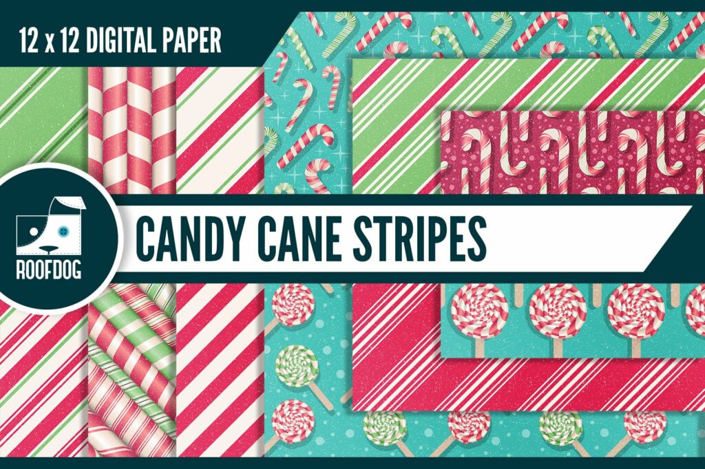 Candy cane stripe digital paper – MasterBundles