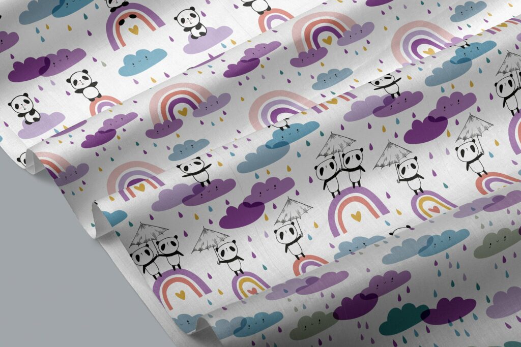 Cute pandas & rainbows patterns – MasterBundles