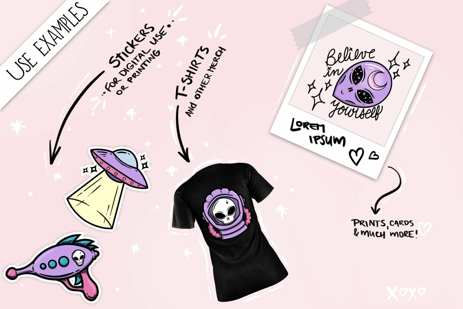 Pastel Aliens / UFO - 14 goth PNG – MasterBundles
