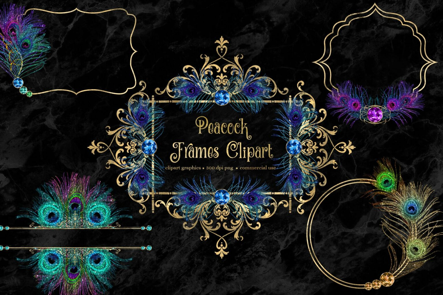 Peacock Frames Clipart – MasterBundles