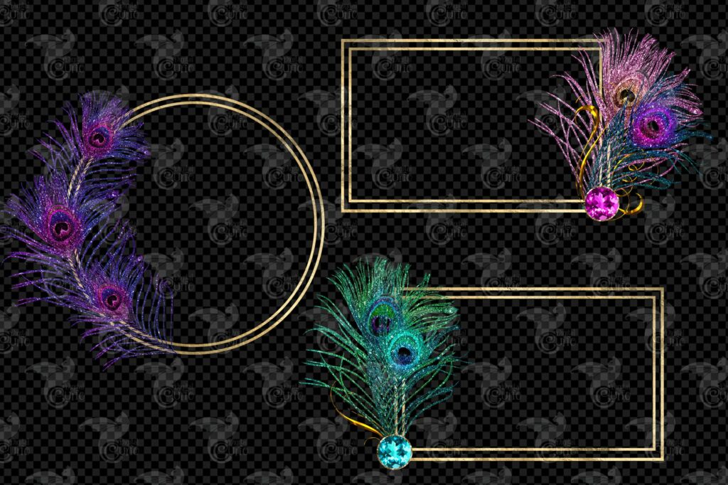 Peacock Frames Clipart – MasterBundles