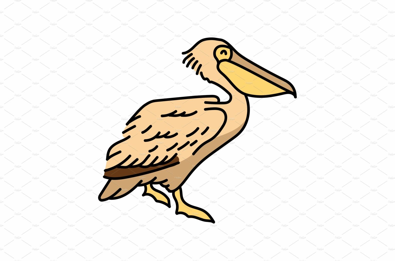 Pelican color line illustration – MasterBundles