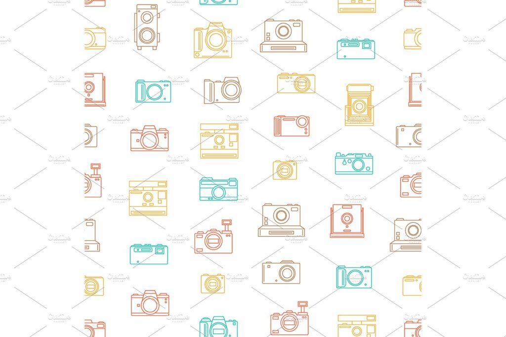 Photo Camera Thin Line Set. – MasterBundles