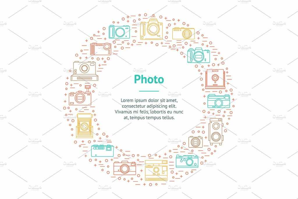 Photo Camera Thin Line Set. – MasterBundles