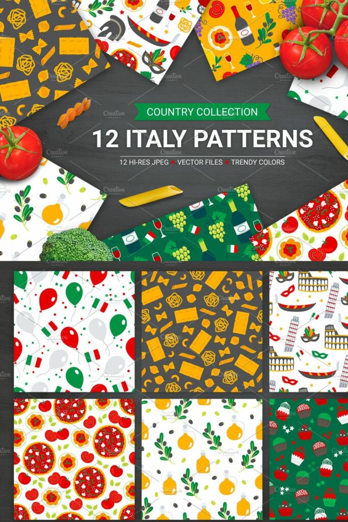 12 Italy Seamless Patterns – MasterBundles