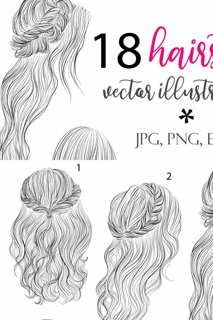 18 vector female hairstyles – MasterBundles