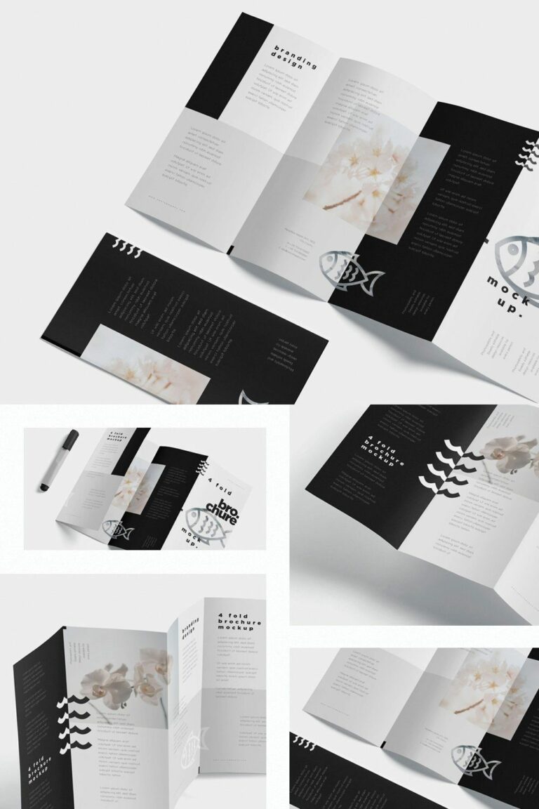 4 Fold Brochure Mockups – MasterBundles