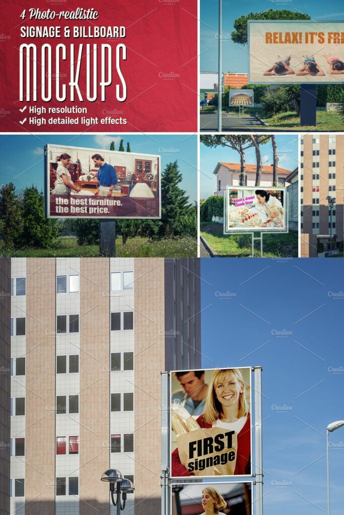 4 Signage & Billboards mockups – MasterBundles