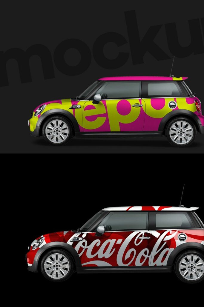 4K Mini Cooper Wrap PSD Mockup – MasterBundles