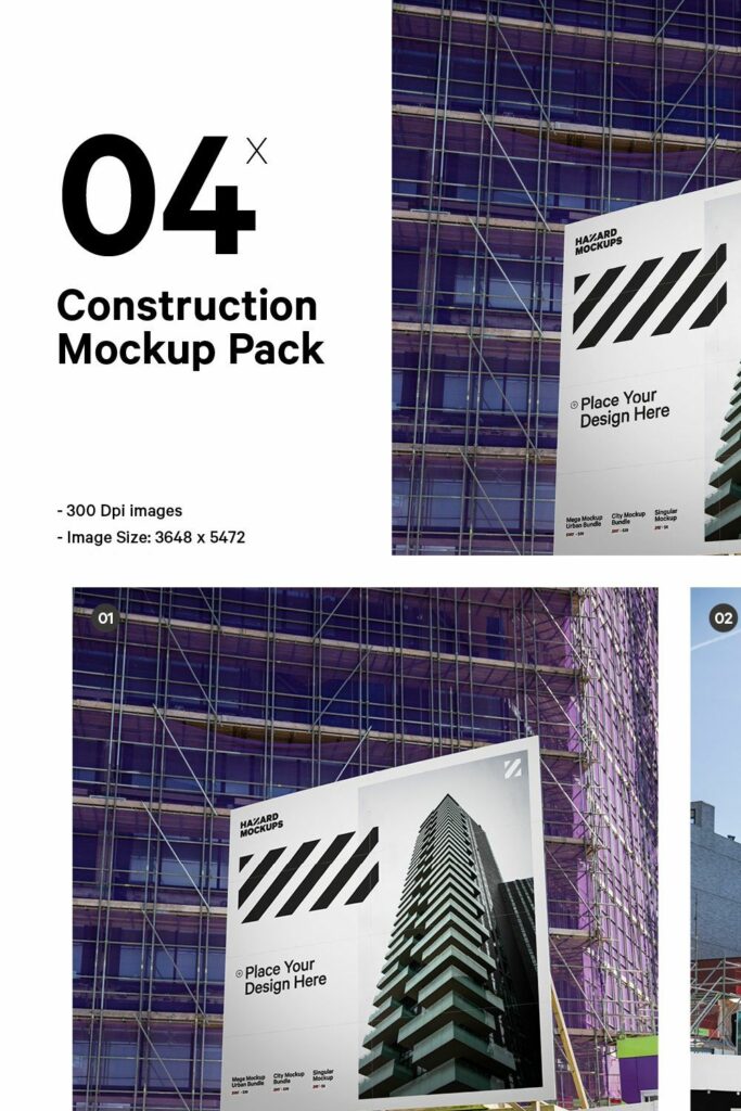 4x Construction Mockup Bundle Vol.2 – MasterBundles