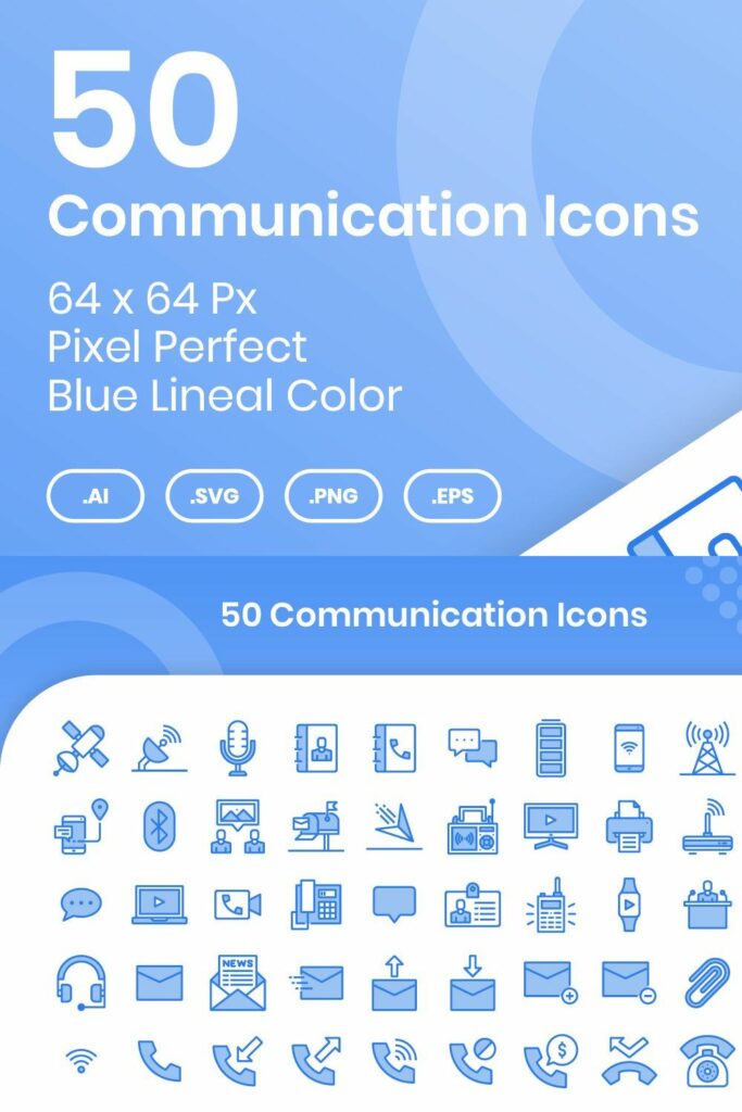 50 Communication - Lineal Color – MasterBundles