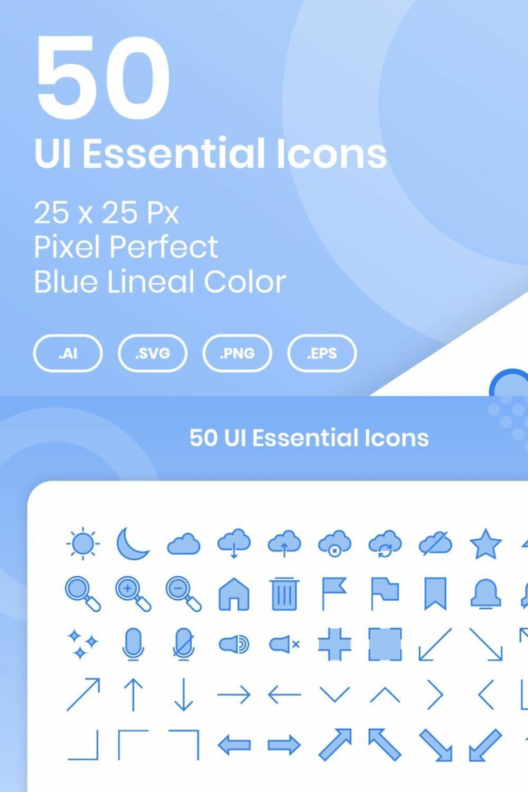 50 UI Essential - Lineal Color – MasterBundles