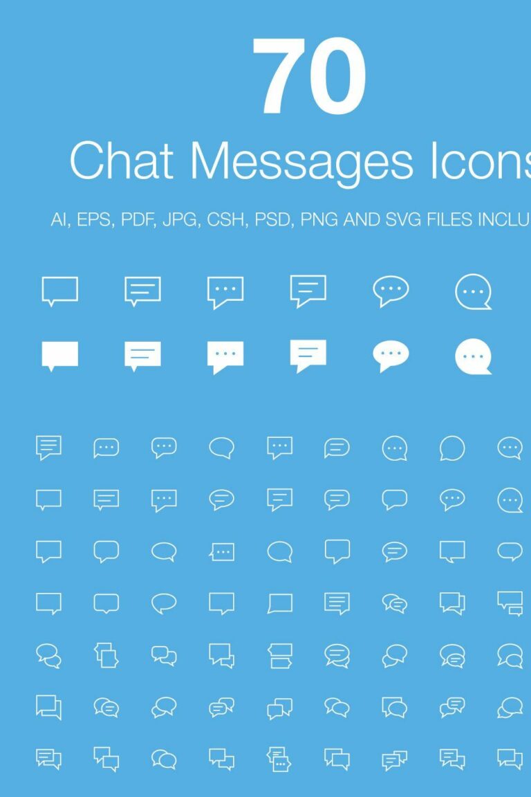 70 Chat Messages Icons – MasterBundles