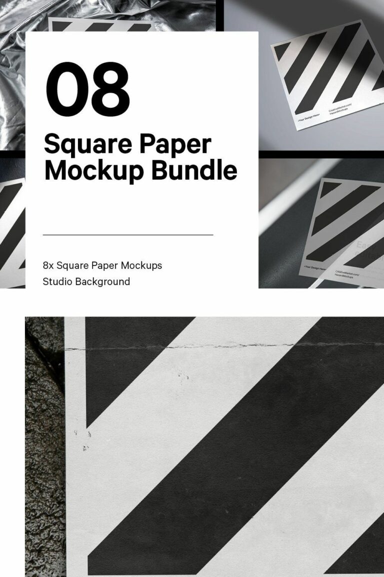 8x Square Paper Mockup Bundle – MasterBundles