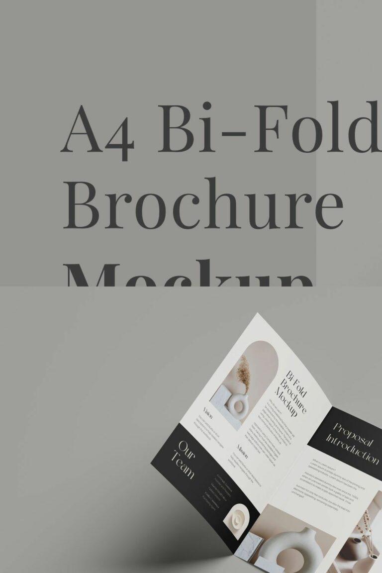 A4 Bi-Fold Brochure Mockup – MasterBundles