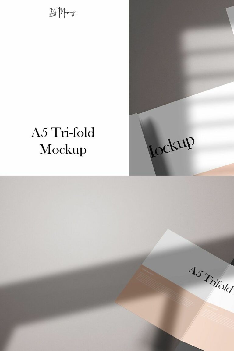 A5 Tri-fold Mockups – MasterBundles
