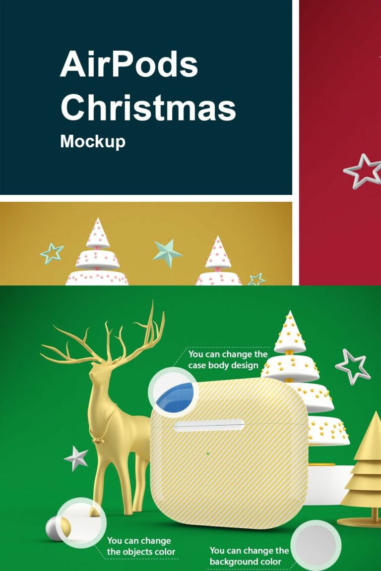 Airpods Christmas Mockup – MasterBundles