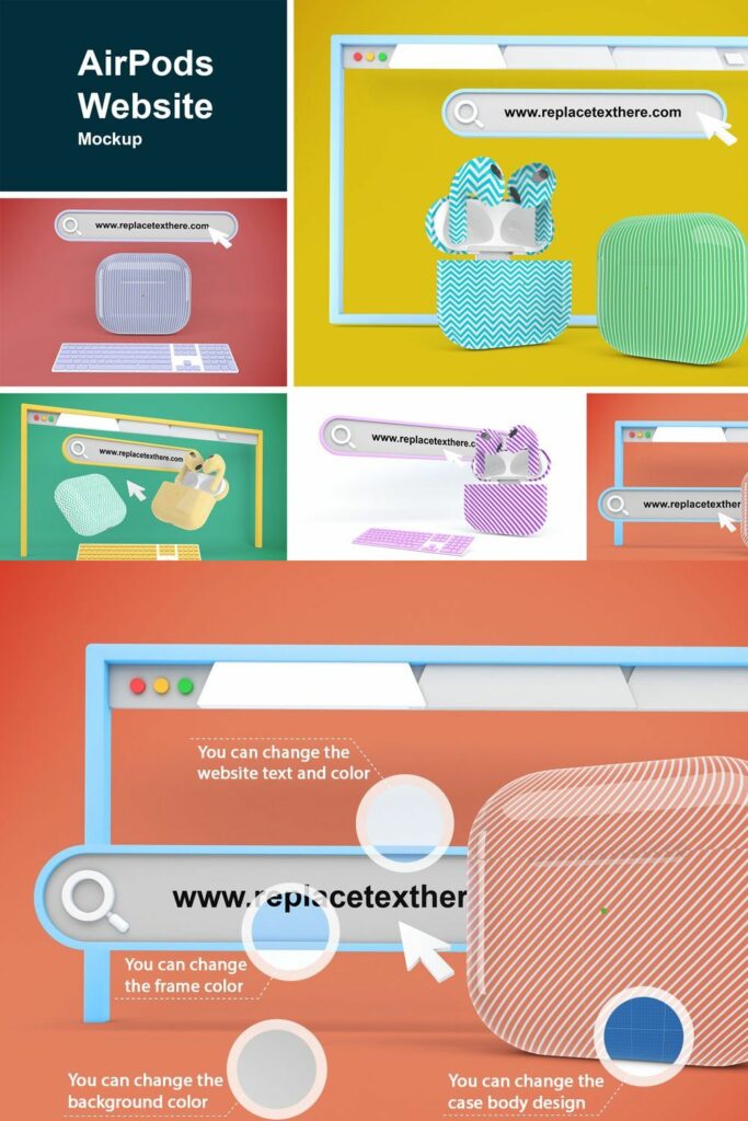 AirPods Website Mockup – MasterBundles