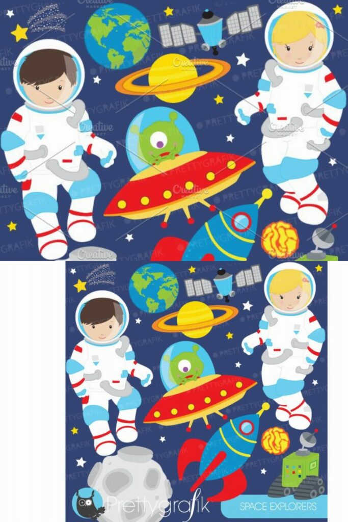 Astronaut in space clipart – MasterBundles