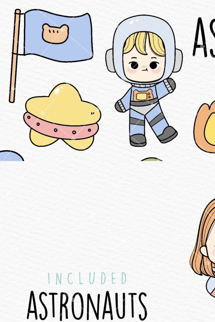 astronaut kids clipart – MasterBundles