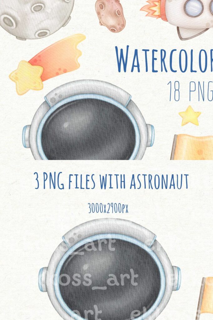 Astronaut & Space Watercolor Clipart – MasterBundles