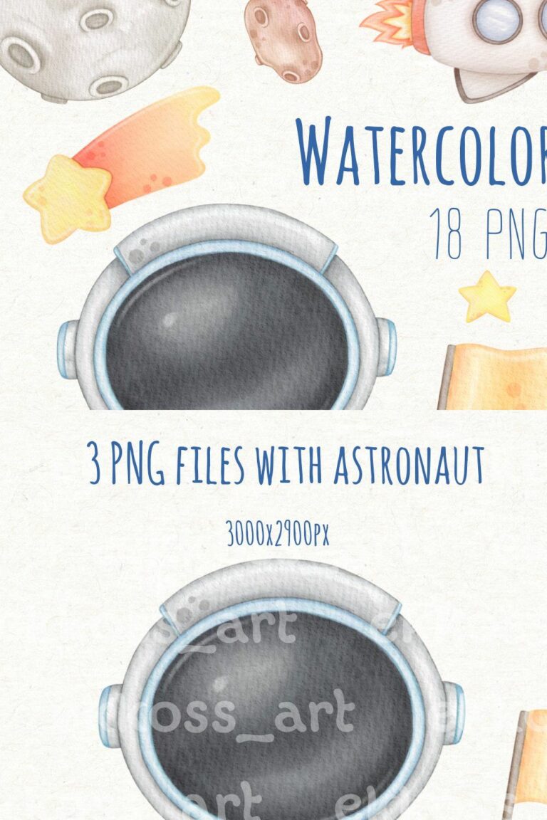 Astronaut & Space Watercolor Clipart – MasterBundles