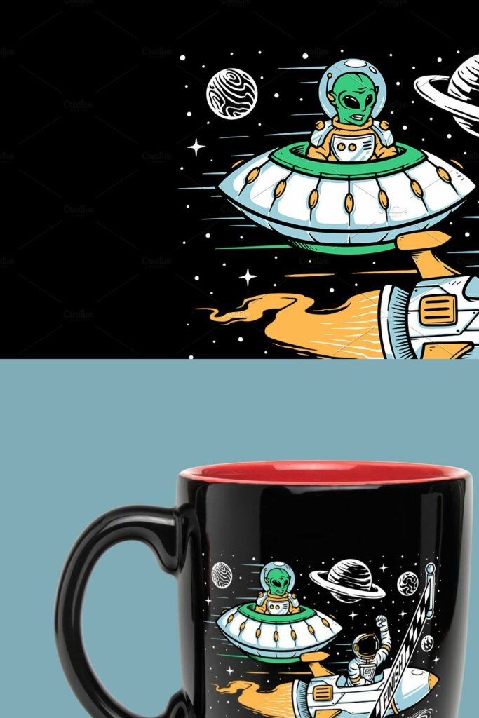 Astronauts and aliens doing races – MasterBundles