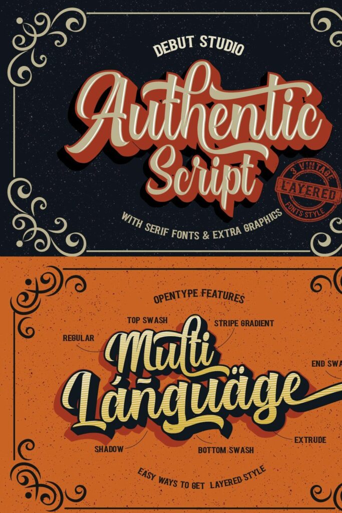 Authentic // Layered Fonts – MasterBundles