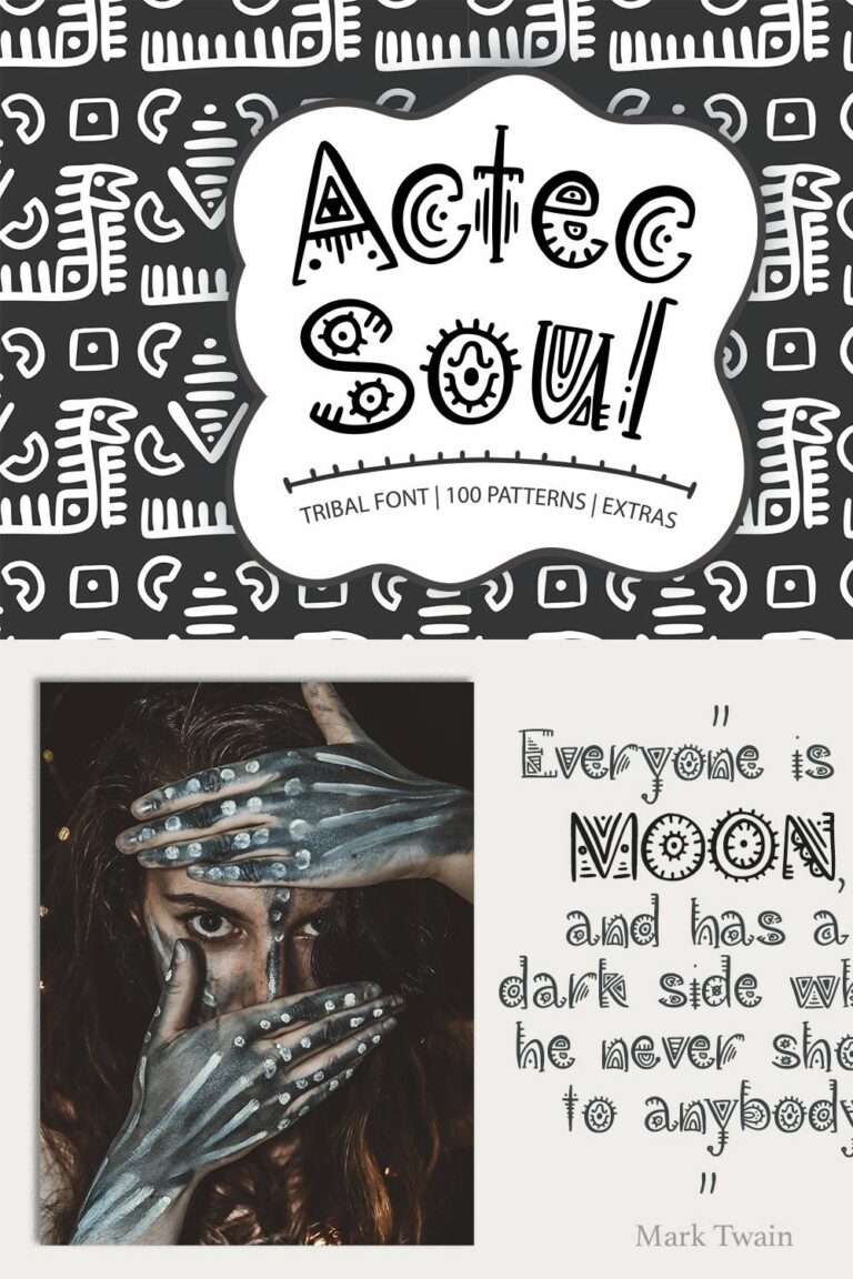 Aztec Soul. Font and 100+ graphics. – MasterBundles