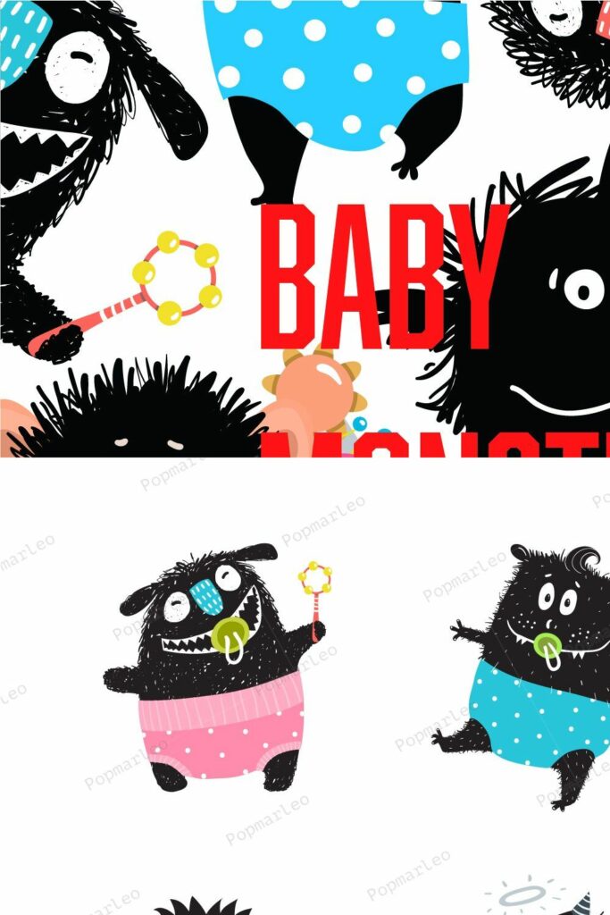 Baby Monsters Graphics Set – MasterBundles
