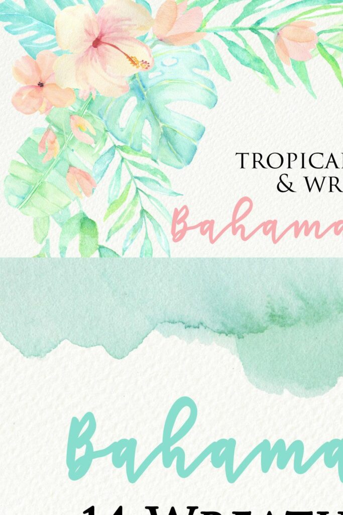 Bahama Beach Tropical Frames Clipart – MasterBundles