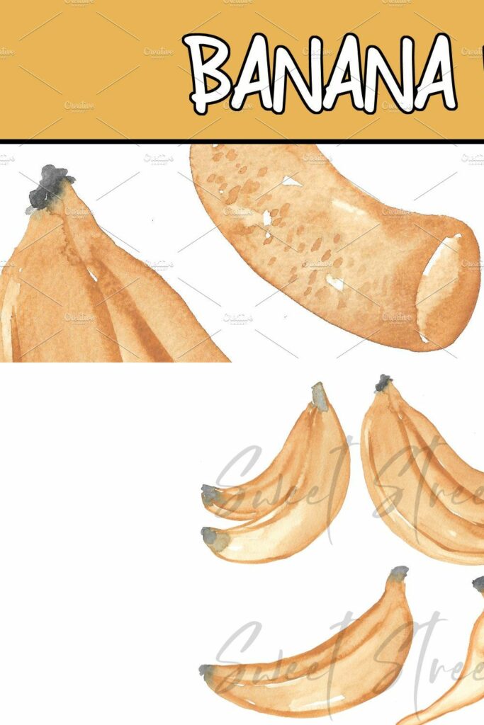 Banana Watercolor Clipart Fruit – MasterBundles